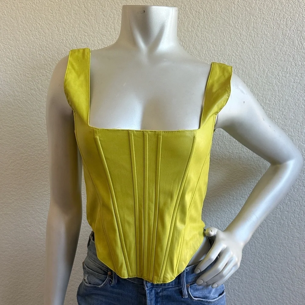 7 For All Mankind | Tops | 7 For All Mankind Faux Leather Corset Top ...